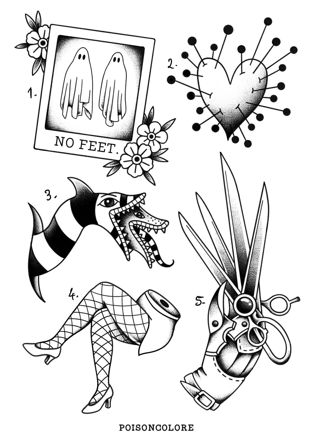 Tim Burton inspired designs by Inga | Rock'n'Roll Tattoo Online Store