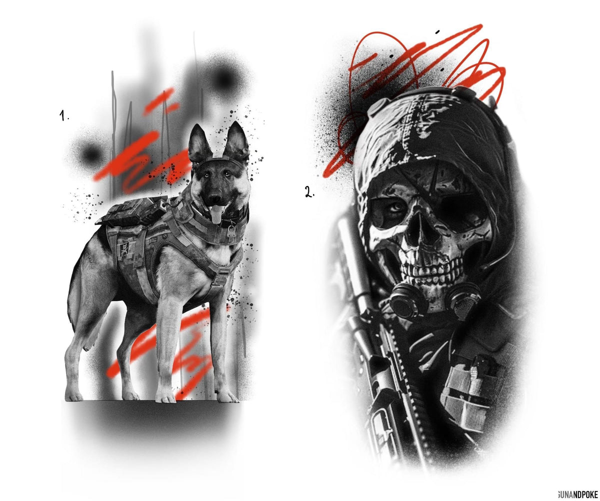 Call of Duty inspired designs by Amy | Rock'n'Roll Tattoo Online Store