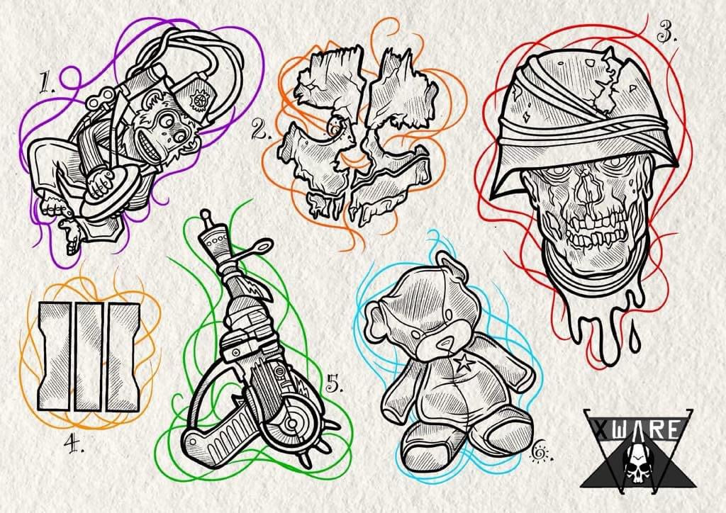 Call of Duty inspired designs by Emily | Rock'n'Roll Tattoo Online Store